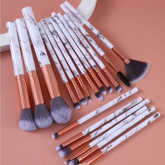 Makeup | New 18 Piece Marble Pattern Handle Makeup Brush Set | Poshmark